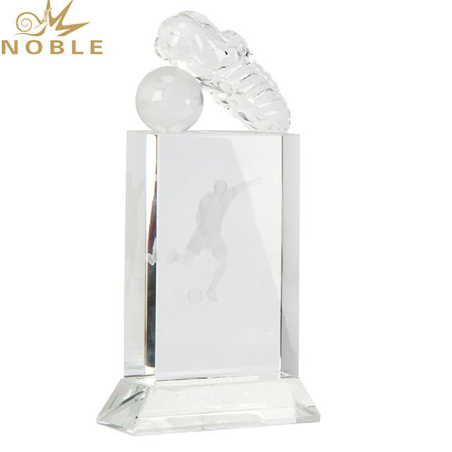 3D Laser Engraved Crystal Soccer Ball with Base - Buy Sports Trophy ...