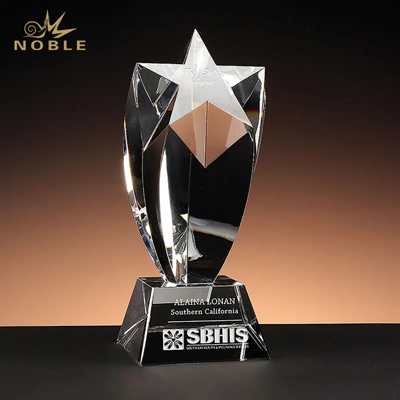 Custom Optical Crystal Rising Star Trophy - Buy Crystal Rising Star ...