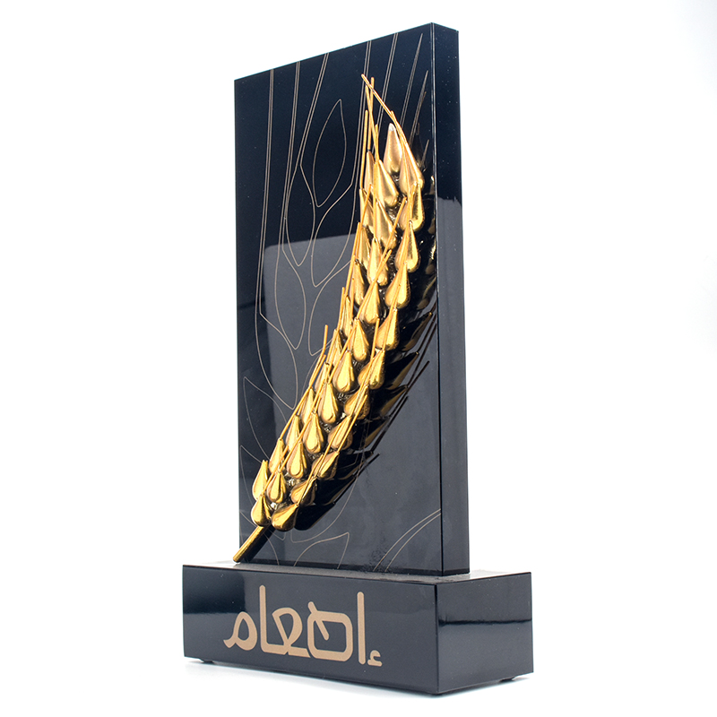 2020 Custom Made 3D Brass Wheat Black Crystal Trophy - Buy Product on ...