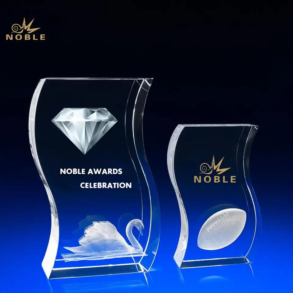 Best Custom Wave Shape Crystal Corporate Engraved Trophy Awards - Buy ...