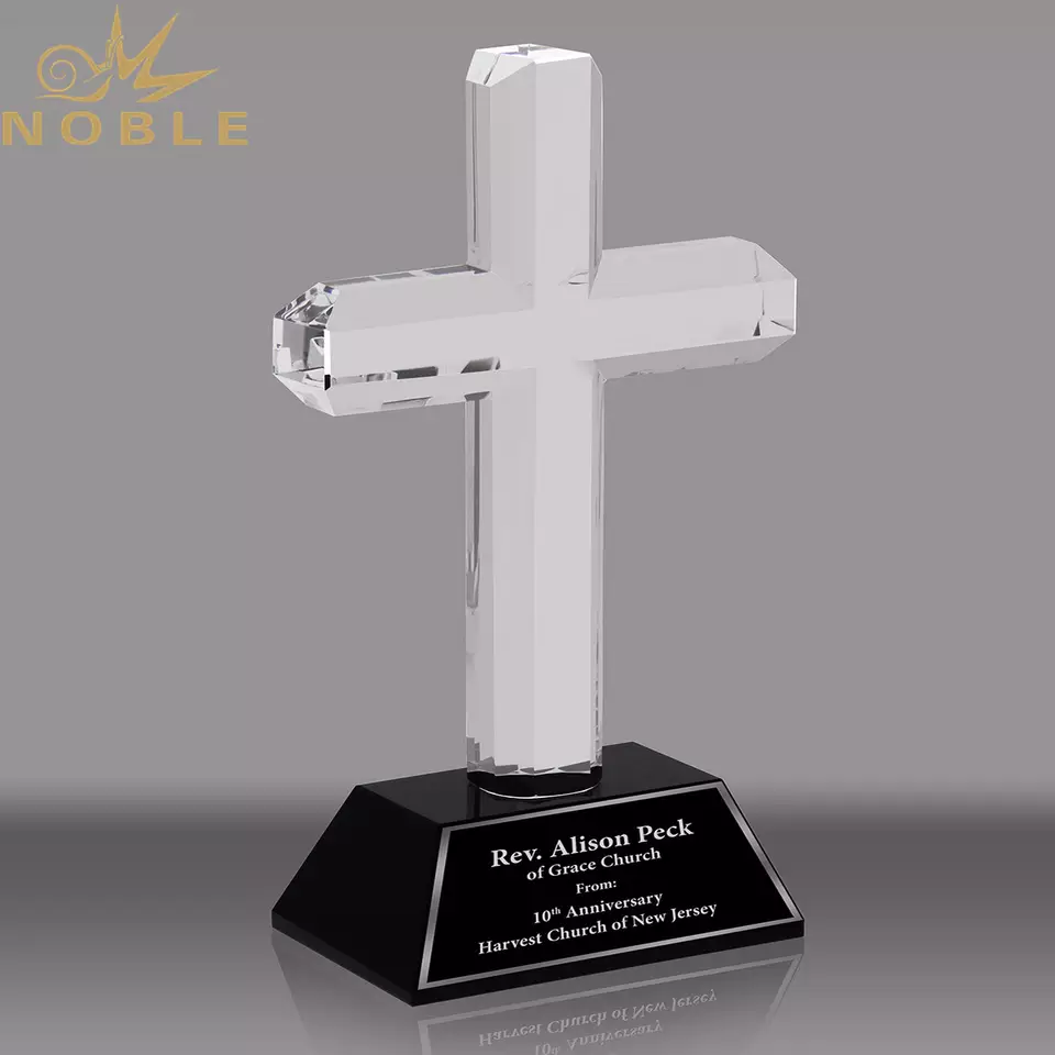 Custom Crystal Cross Award with Black Crystal Base - Buy Crystal Cross ...