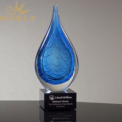 Noble Blue Rain Drop Art Glass Award - Buy Rain Drop Glass Award, art ...