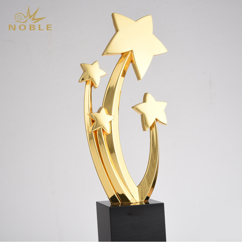Custom Engraving Free Mold Gold Metal Star Trophy with Crystal Base ...