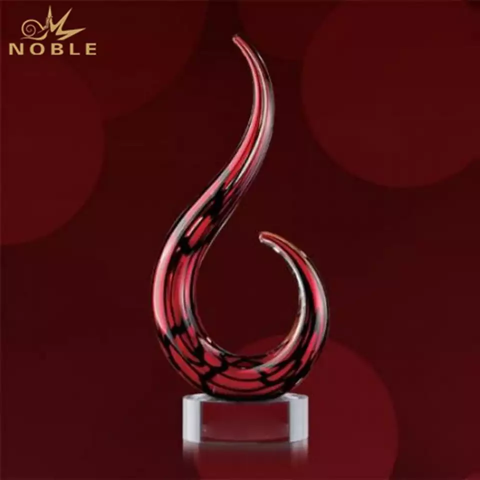 Custom Engraved Blown Art Glass Spiral Trophy on Crystal Base - Buy ...