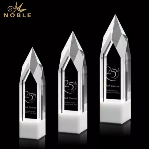 Noble Custom Laser Engraving Optical Crystal Cube Tower Trophy - Buy ...