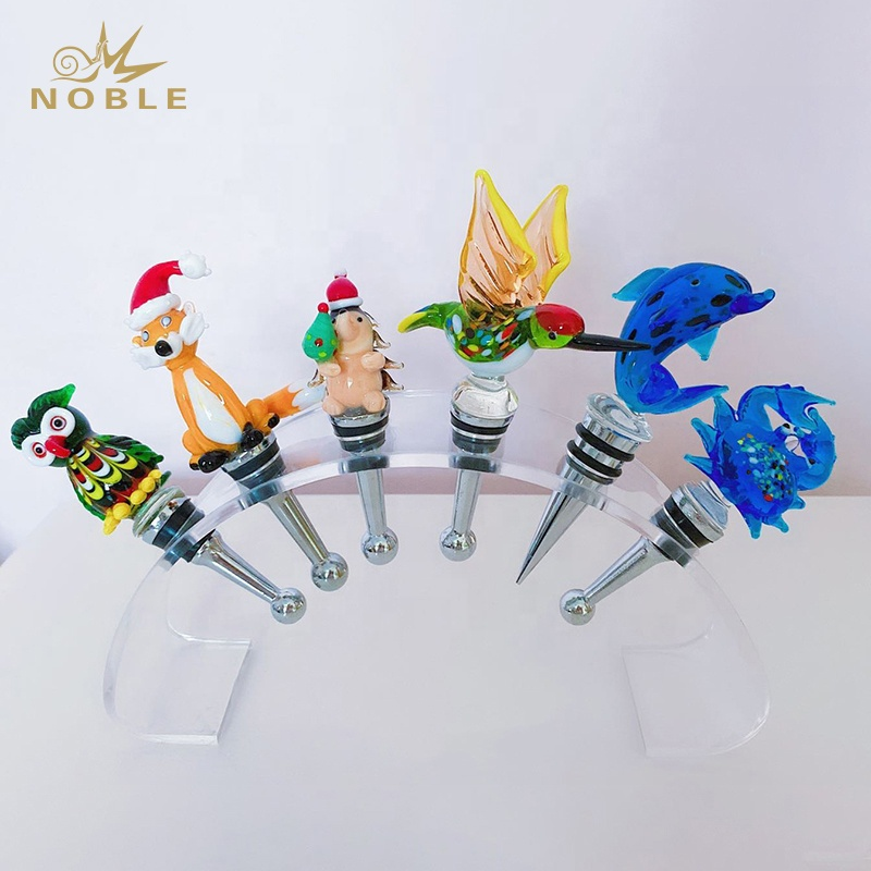 Funny Animal Murano Glass Novelty Custom Glass Wine Bottle Stopper ...