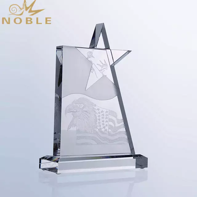 Personalized Crystal Star Trophy Award with Your Custom Logo Engraved ...