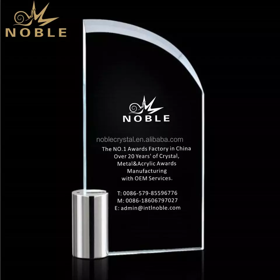 Custom Design Best Selling Blank Crystal Award Plaque with Metal Base ...