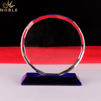 Round Cut Crystal Award With Blue Base - Buy Round Cut Crystal Award ...