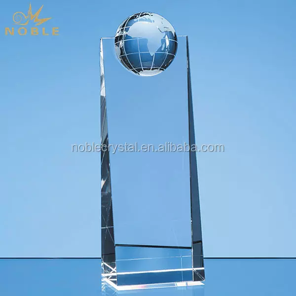 Custom Rectangle Blank Crystal Globe Wedge Trophy - Buy Crystal Globe ...