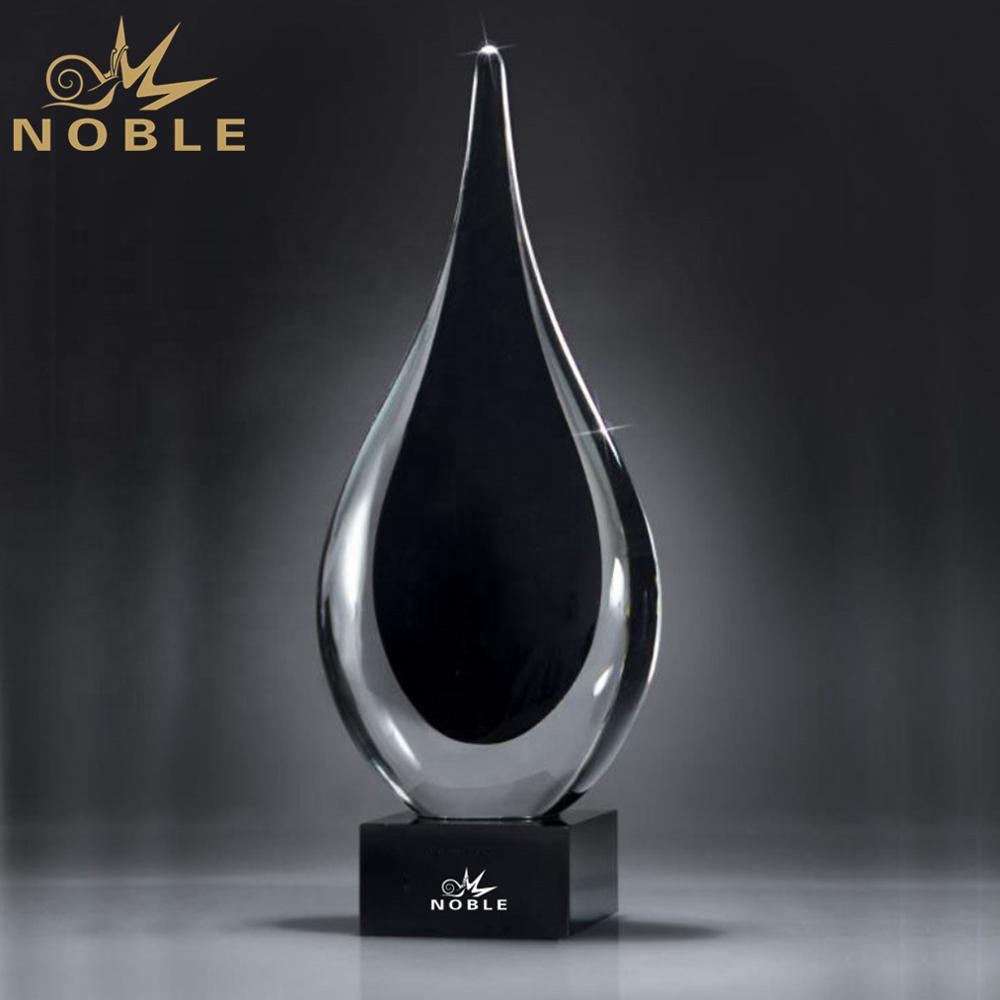 Elegant Black Color Art Waterdrop Hand Blown Art Glass Trophy - Buy Art ...