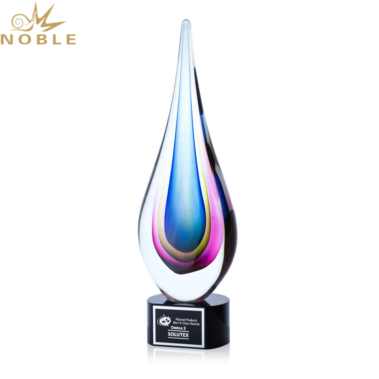 High Quality Custom Color Design Hand Blown Water Drop Art Glass Award ...