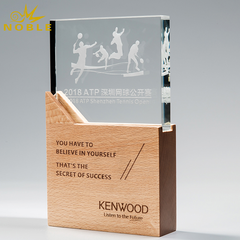 New Design Custom Crystal Trophy with Wood Base - Buy wood trophy ...