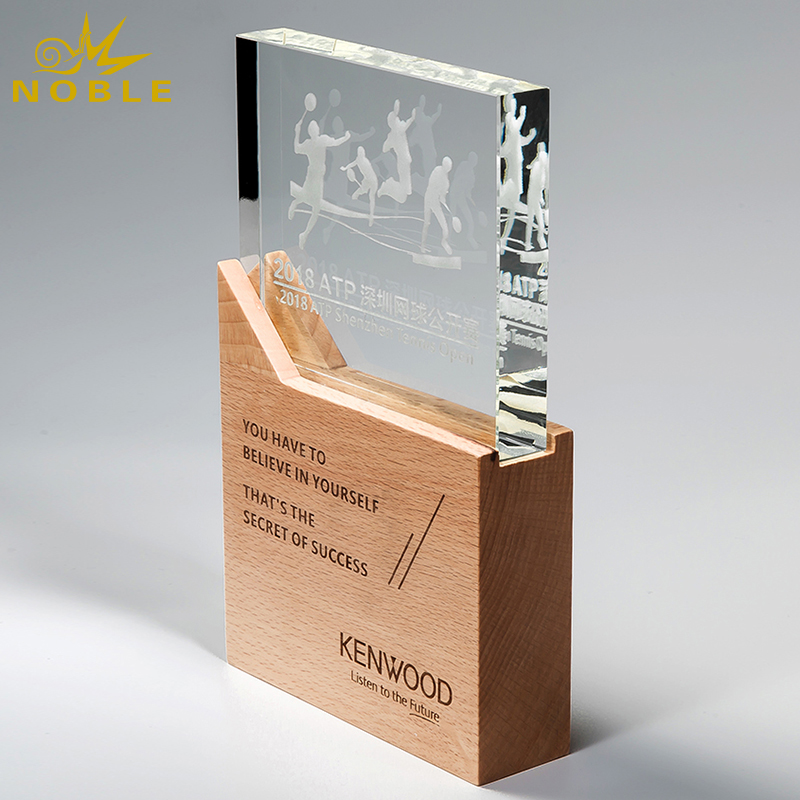 New Design Custom Crystal Trophy with Wood Base - Buy wood trophy ...